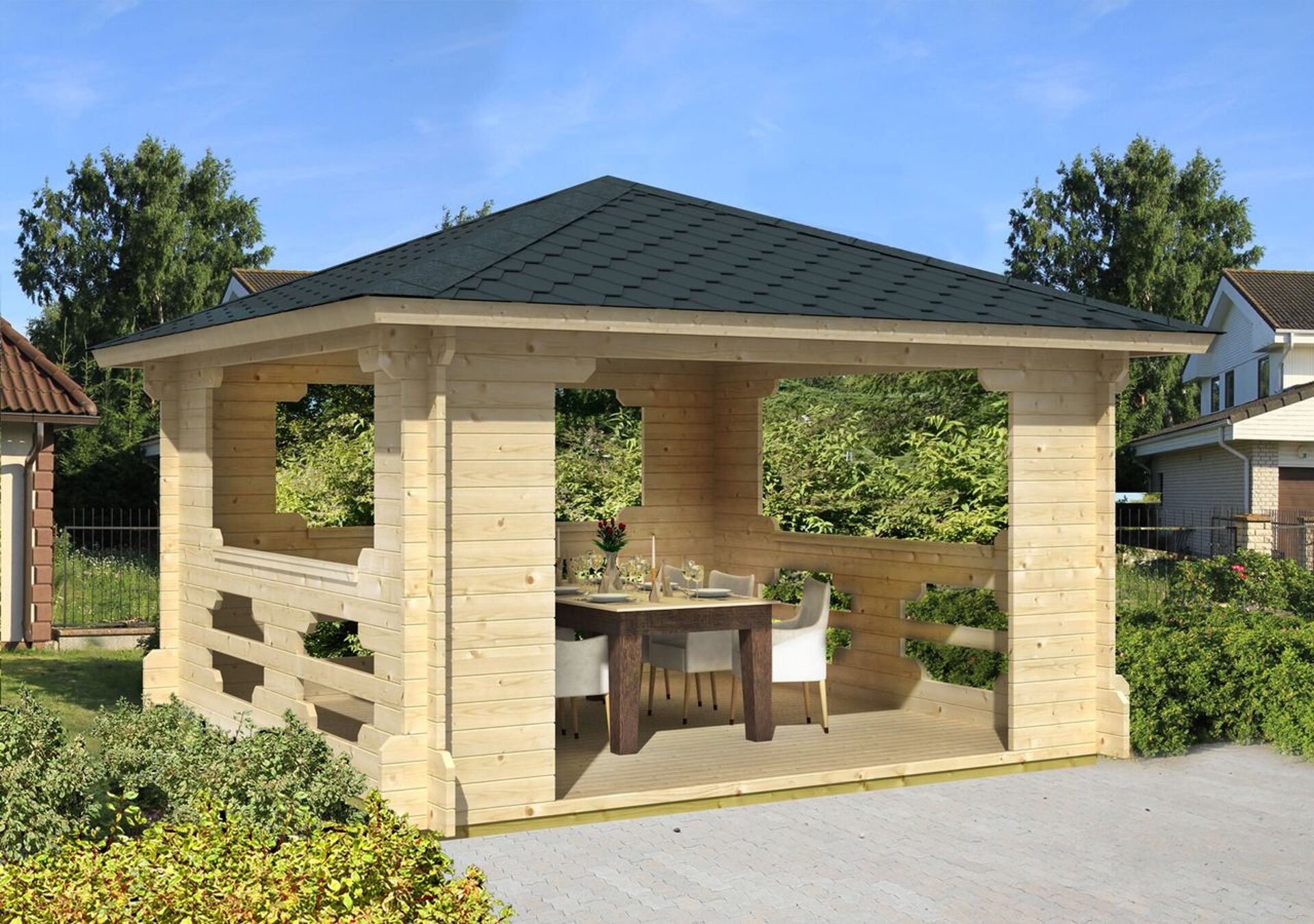 Pavillon aus Holz kaufen | Holzpavillon Bausatz bestellen